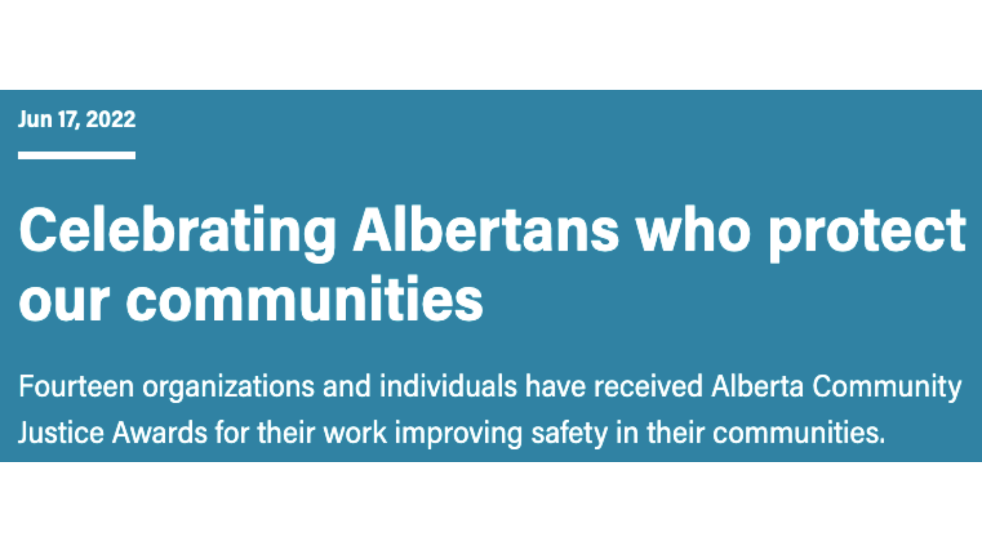 Celebrating Albertans Who Protect our Communities - Healthy Aging CORE Alberta